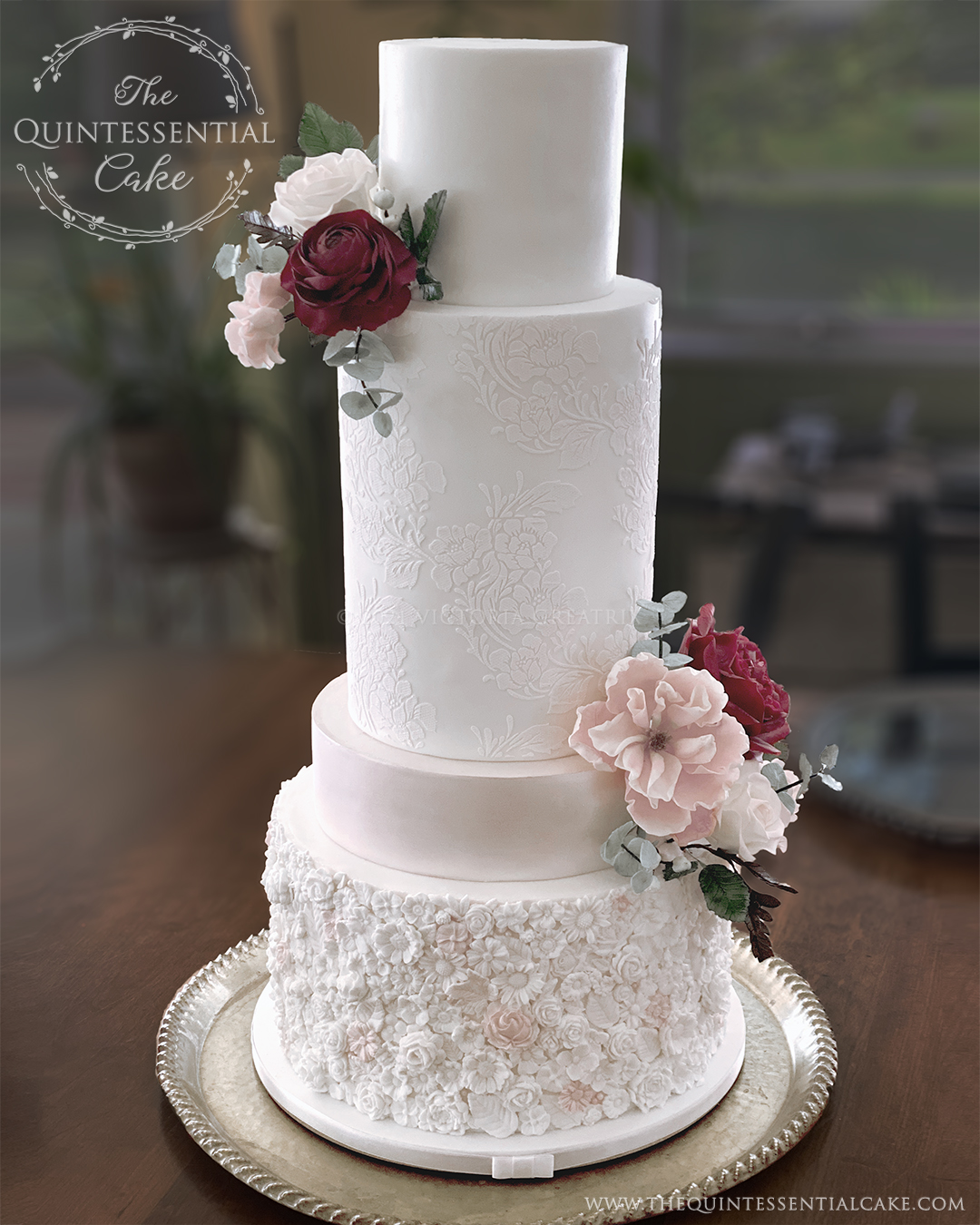 Pink Bas Relief Wedding Cake | The Quintessential Cake | Wheaton ...